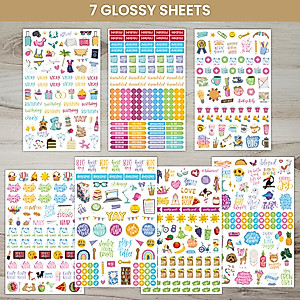 Bloom Daily Planners Newly Improved Classic Planner Sticker Sheets - Variety Sticker Pack for Decorating, Planning, Scrapbooking, etc. - 708 Stickers Per Pack!