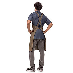 Chef Works Unisex Uptown Cross-Back Bib Apron, Blue Taupe, One Size