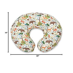 Boppy Nursing Pillow Cover Original, Earth Tone Woodland, Cotton Blend Fabric, Fits Boppy Bare Naked, Original and Luxe Breastfeeding Pillow, Awake Time Only 1 Count (Pack of 1)