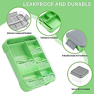 LOVINA Bento Box for Adult Kids, Stylish Teens Adult Lunch Box Containers With 5 Compartments, Durable, Microwave/Dishwasher Safe, BPA-Free, Perfect for On-the-Go Meal(Grey)