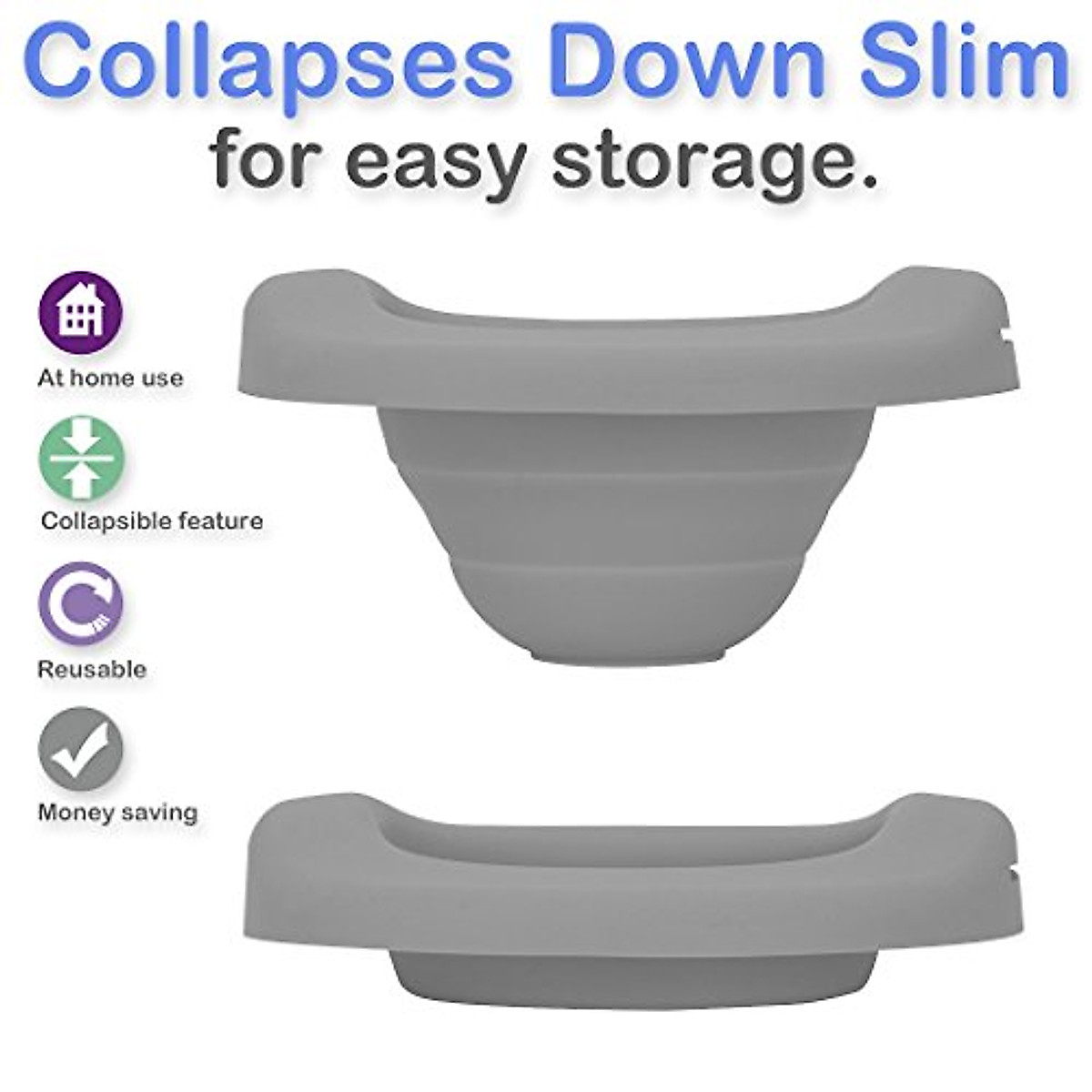 Kalencom Potette Plus Collapsible Reusable Liner for Home Use with The 2-in-1 Potette Plus Potty (Sold Separately) (Gray)