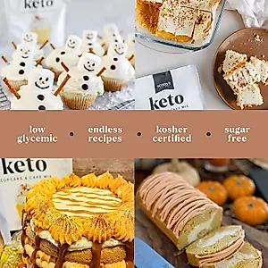 Keto Cupcake & Cake Mix - Gluten Free Zero Carb Keto Baking Mix - 0g Net Carbs Per Serving - Easy to Bake - No Nut Flours - Great Keto Dessert, Sugar Free, Non-GMO, Kosher. 10.6oz Mix