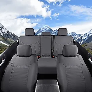 Truckiipa Toyota Tacoma Seat Covers Custom Fit for 2005 2006 2007 2008 2009 2010 2011 2012 2013 2014 2015 Regular/Double/Crew Cab SR SR5 TRD Sport TRD Off-Road TRD Pro Limited(Front Pair/Gray)