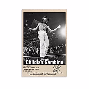 MINAG Rapper Childish Gambino Aesthetic Vintage Posters Poster Decorative Painting Canvas Wall Art Living Room Posters Bedroom Painting 12x18inch(30x45cm)