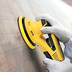 Electric Random Orbital Sander 350W Brushless Motor 3/16 inch Orbit, 110V 6-Inch 10000 RPM Variable Speed Tool for Metal Fabrication, Woodworking Walls and Car Polishing with Plastic Case