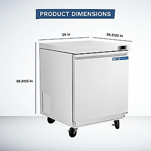 Kratos Refrigeration 69K-767 Commercial 29" W Undercounter Refrigerator, 1 Door
