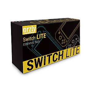 Orzly Switch Lite Accessories Bundle - Case & Screen Protector for Nintendo Switch Lite Console, USB Cable, Games Holder, Grip Case, Headphones, Thumb-Grip Pack & More (Gift Pack - Turquoise Blue)