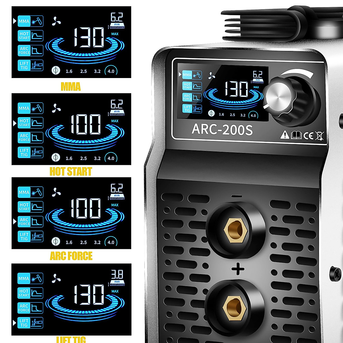 SSIMDER Stick Welder Machine ARC/LIFT TIG 2 In 1 Welding Machine Mini ARC Welder ARC200S 110v/220v Hot Start ARC Force Anti-Stick Portable ARC/TIG Welder With Smart LCD IGBT Digital Welder