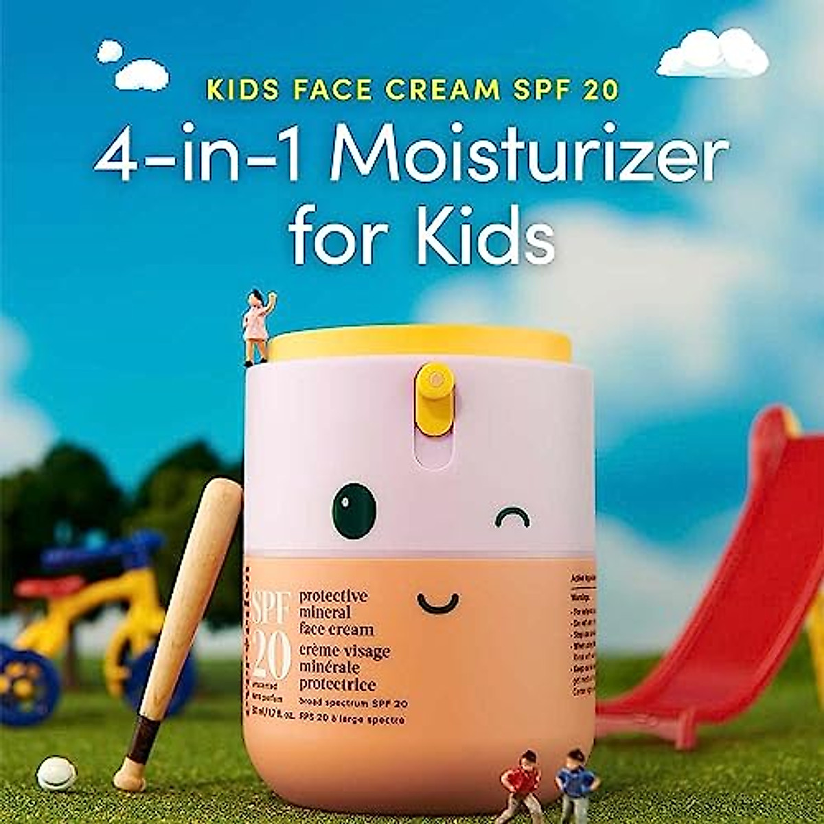 Evereden Kids Face Cream, 1.7 oz. | Plant Based and Natural Kids Face Lotion | Clean and Non-Toxic Kids Face Moisturizer | Multi-Vitamin Skin Care for Kids (SPF 20)