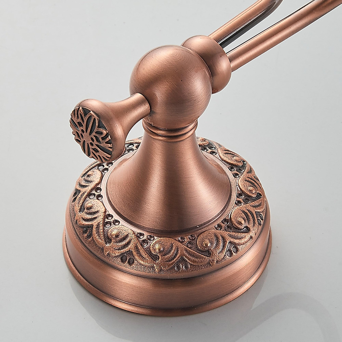 Red Copper Bath Towel Hooks, Wall Mounted Bathroom Hardware Accessories,Pattern Carving Design