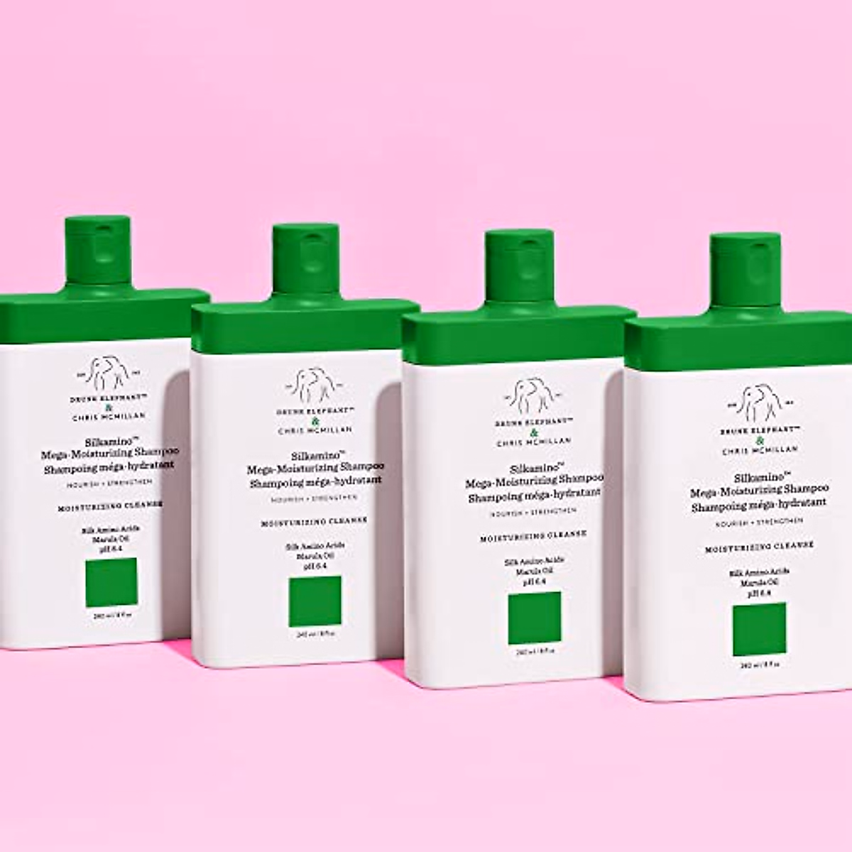 Drunk Elephant Silkamino Mega-Moisturizing Shampoo - Nourishing and Strength, Moisturizing Cleanse for All Hair Types (240 mL / 8 Fl Oz)