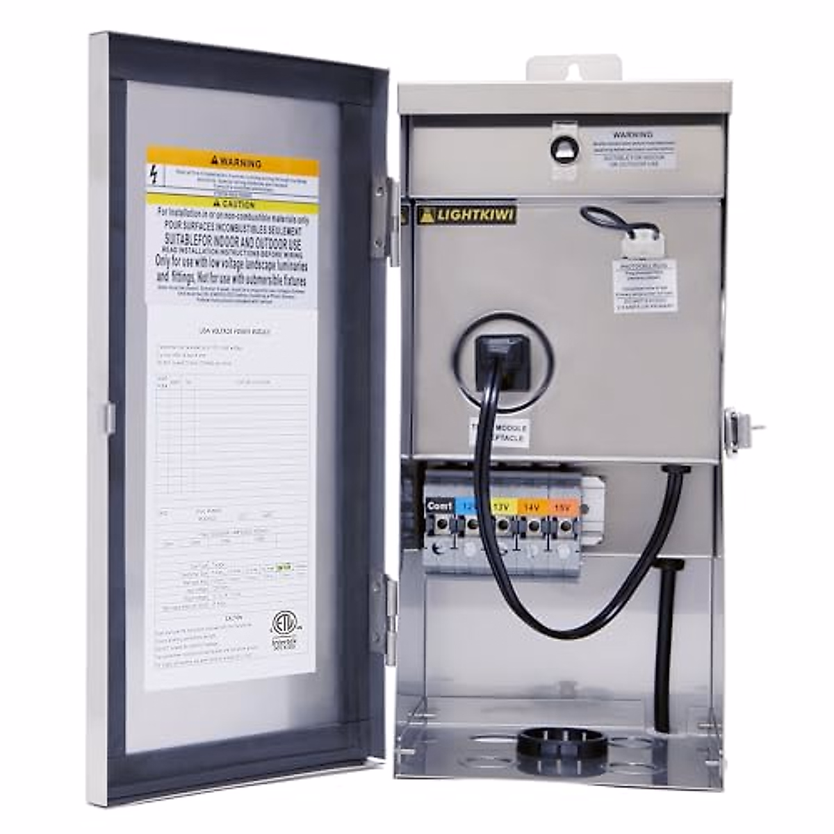 Lightkiwi W9715 300 Watt 120V AC to (12V-13V-14V-15V AC) Multi-Tap Low Voltage Outdoor Landscape Lighting Transformer, Weatherproof for Pathway Lights, Spotlight and Pool/Spa Lightings - ETL Listed