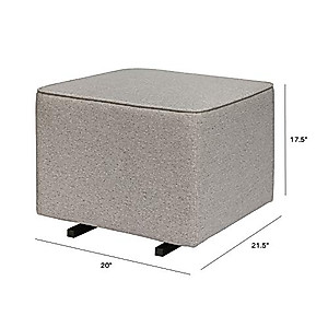 Babyletto Kiwi Gliding Ottoman in Performance Grey Eco-Weave, Water Repellent & Stain Resistant, Greenguard Gold and CertiPUR-US Certified