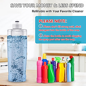 MEXERRIS Microfiber Spray Mop for Floor Cleaning Wet Dry Mop 360 Degree Spin Microfiber Dust Mop Hardwood Floor Mop with 410ML Refillable Bottle Include 3 Microfiber Reusable Pads and 1 Scrubber