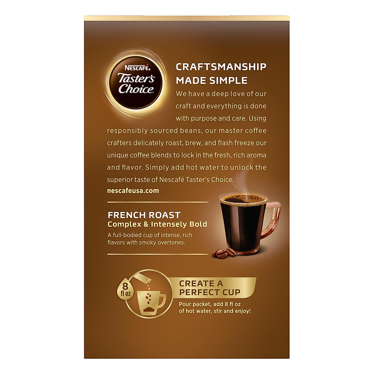 Nescafe Taster's Choice Instant Coffee, French Roast 5 Count (Pack of 12)