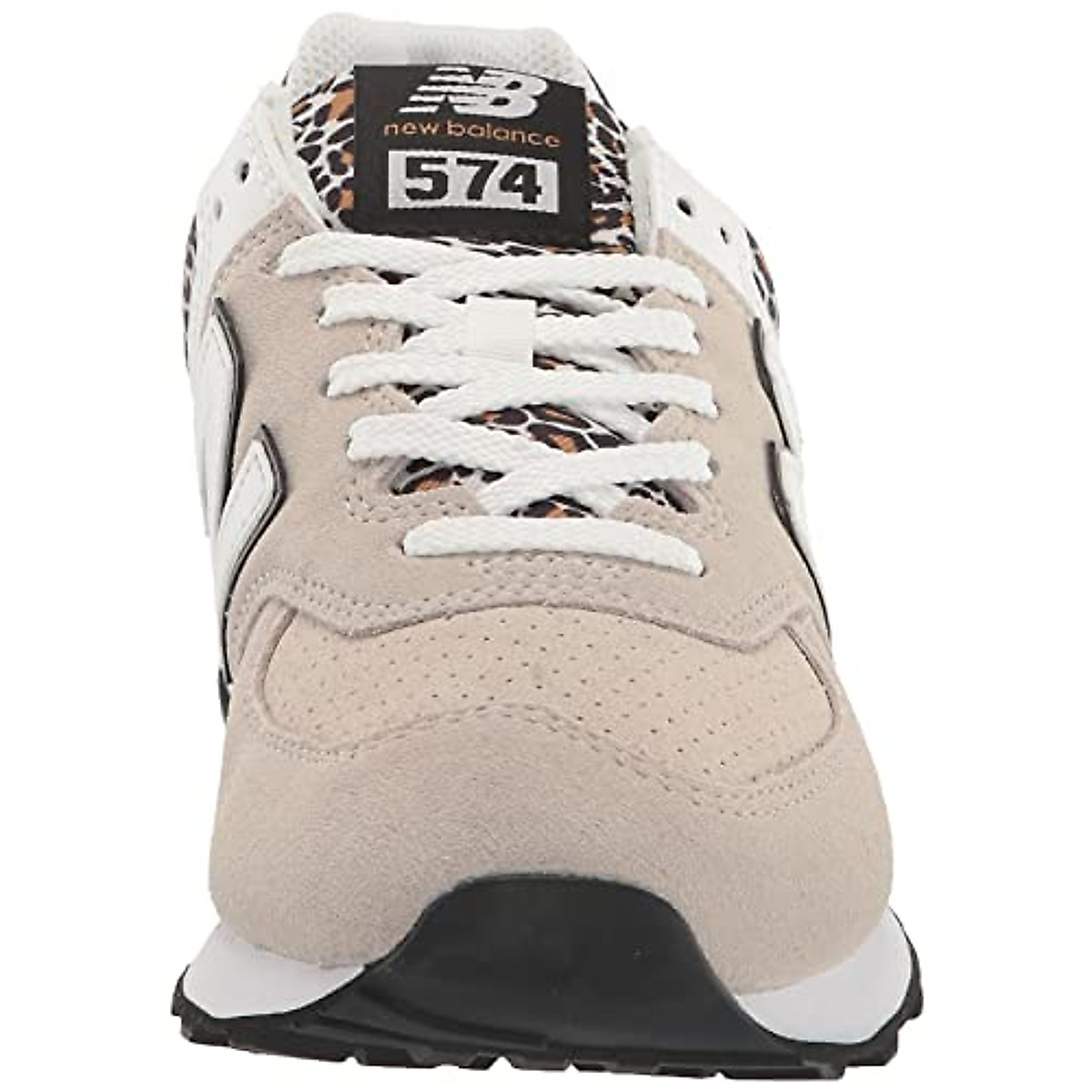 New Balance Women's 574 V2 Animal Print Sneaker, Grey/Black, 12