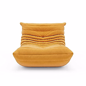 1inchome Fireside Chair, Soft Suede Lounge Chair Lazy Floor Sofa Accent Bean Bag Couch for Living Room Corner Chair Bedroom Salon Office