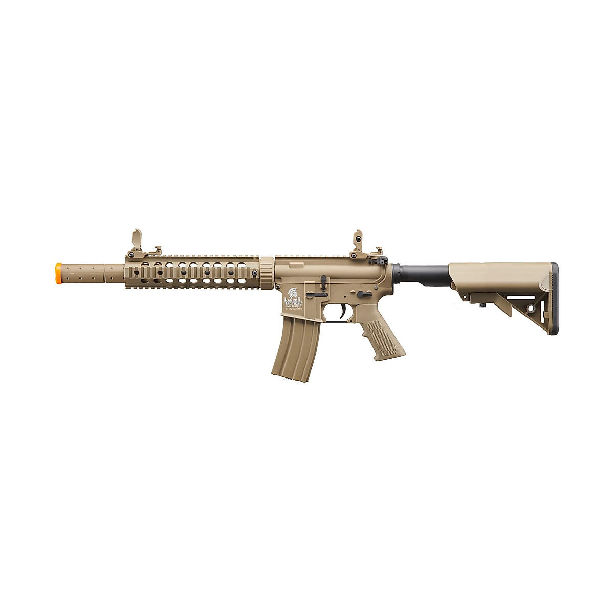 Lancer Tactical Gen 2 M4 SD Long Rail 9" Electric Airsoft AEG Rifle - Full/Semi-Auto - Desert/Nylon Polymer