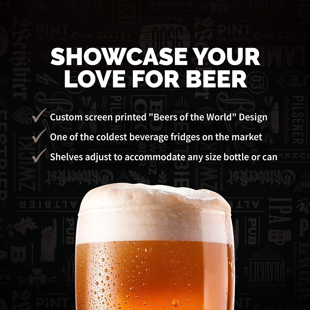 NewAir Beverage Refrigerator Cooler with 126 Can Capacity - Freestanding Mini Bar Beer Fridge for Bedroom, Dorm, Office - Small Refrigerator Cools to 37F Perfect For Beer, Soda, And Drinks