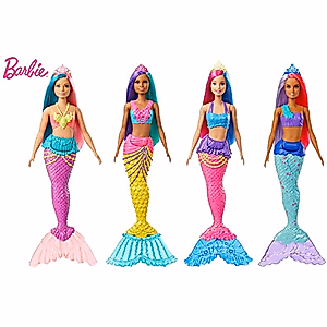 Barbie Dreamtopia Mermaid Doll, 12-inch, Pink and Purple Hair, with Tiara, Gift for 3 to 7 Year Olds