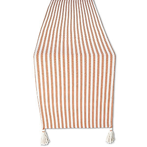 Folkulture Table Runner 72 Inches Long with Tassels for Dining Table Decor, 100% Cotton Farmhouse Style Table Runner, Boho Runner for Home Décor, Coffee Table Runner (Russet Orange)