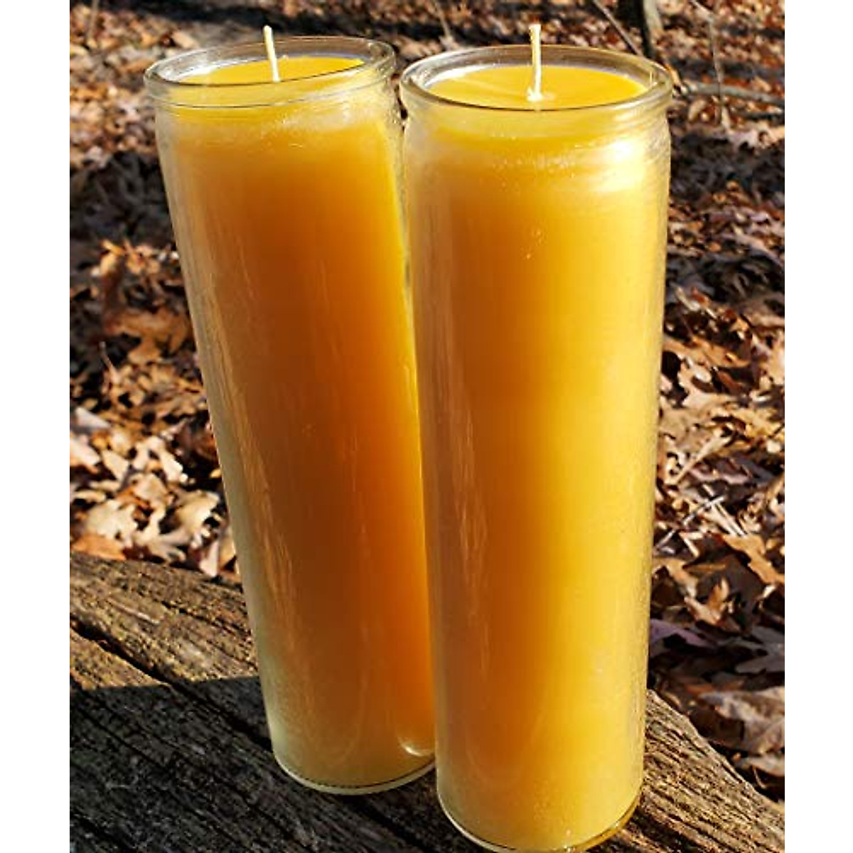 2 Beeswax Vigil Meditation Prayer Alter Candles Burns up to 100 Hours. Pure Michigan Local Beeswax. Hypoallergenic Candles