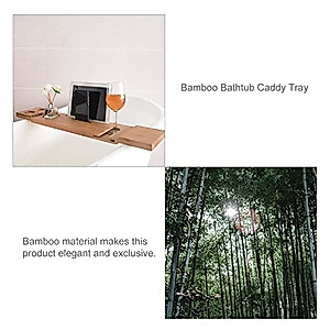 JGQGB Bathtub Tray Spa Bathtub Caddy Organizer Rack Book Wine Tablet Holder Bottom Bath Tub Tray Bridge Shelf