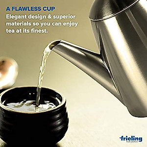Frieling USA 0127 18/8 Brushed Stainless Steel Primo Teapot with Infuser, 7.5" H, Silver