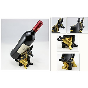 Fantasee Anubis God Wine Rack Holder Ancient Egyptian Deity Wine Bottle Stand Rack Premium Resin Material Novelty Gift for Kitchen Home Room Decoration (Resin - Anubis)
