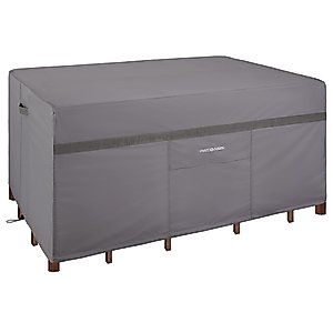 Patio Table Covers Waterproof Rectangular, Hickory Patio Furniture Covers Gray 109''L x 84''W x 32''H Rectangle Outdoor Lawn Table and 7-9 Chairs Covers All Weather Proof