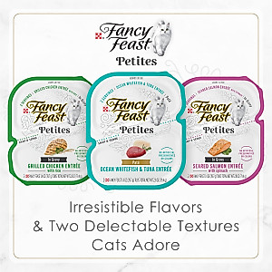 Purina Fancy Feast Petites Gourmet Gravy Wet Cat Food, Petites Grilled Chicken With Rice Entree - (Pack of 12) 2.8 oz. Tubs