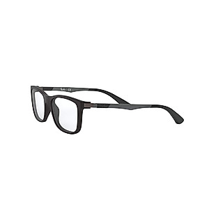 Ray-Ban Junior Kids' RY1549 Square Prescription Eyeglass Frames, Matte Black/Demo Lens, 48 mm