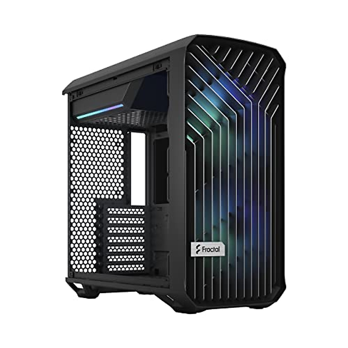 Fractal Design Torrent Compact RGB Black - Light Tint Tempered Glass Side Panels - Open Grille for Maximum air Intake - Two 180mm RGB PWM Fans Included - Type C - ATX Airflow Mid Tower PC Gaming Case