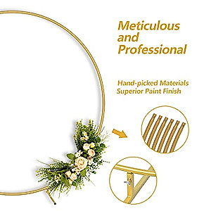 Esyun 6.56Ft Round Backdrop Stand, Metal Circle Wedding Arch Backdrop Stand Balloon Circle Arch Stand Suitable for Birthday Party, Wedding (2M)