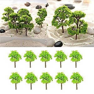 BESSTUUP 10pcs Model Trees 4/5.5/7/8.5/11.5cm Train Scenery Trees Diorama Trees Plastic Trees for Projects Model Train Landscape Kits - 4cm
