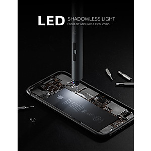 iFu Mini Electric Screwdriver, 90 in 1 Precision Screwdriver Set – Small Cordless Power Screwdriver with LED Light & 64 Magnetic Bits, Repair Tool for Phone Laptop Camera Watch Computer