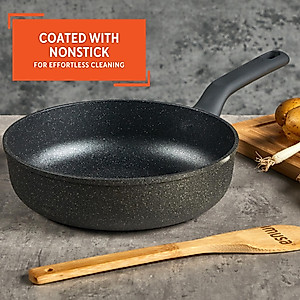 IMUSA 9in Gusto Cast Aluminum Speckled Nonstick Fry Pan with Soft Touch Handle, Gray