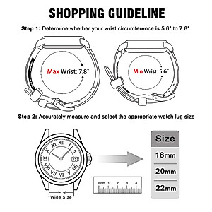 Ritche 22mm Canvas Wristbands Watch Band Replacement Quick Release Watch Straps for Men, Valentine's day gifts for him or her