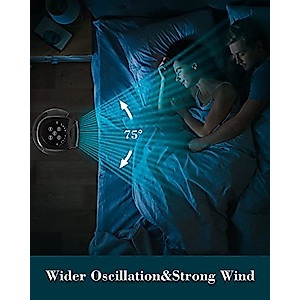 KEGIAN Portable Electric Oscillating Standing Floor Fan for Bedroom with Remote, 3 Wind Speeds 3 Modes, Quiet Cooling for Office,Home, Tower Fan 30" Black…