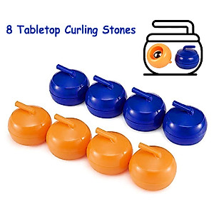 Tabletop Curling Game and Family Fun Board Games Shuffleboard Pucks with 8 Rolllers Gifts for Kids and Adults Travel Compact Storage