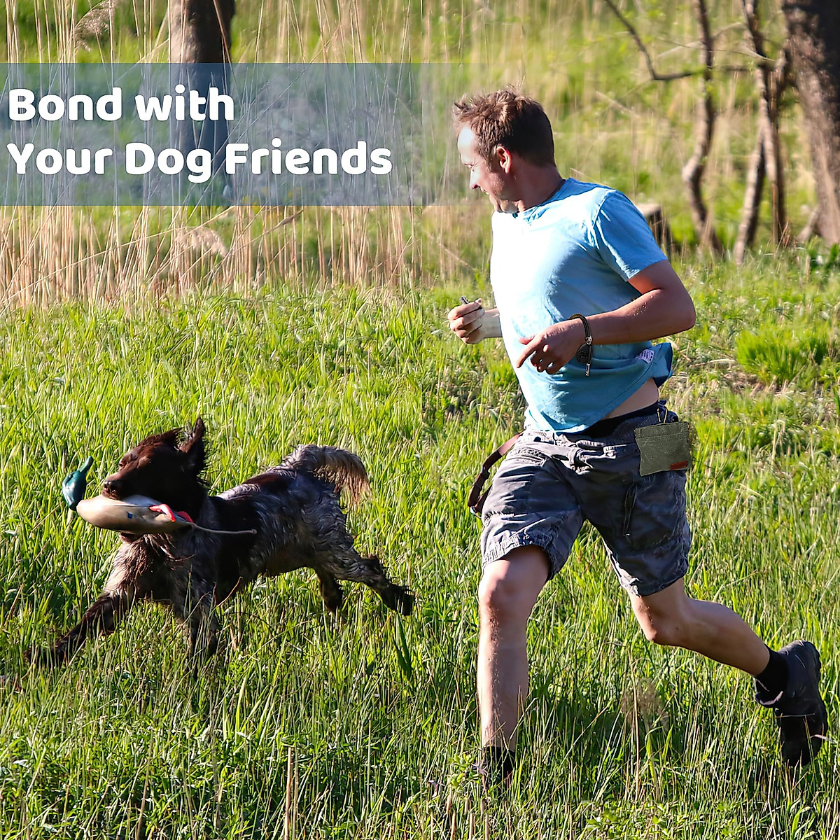 cambk Dog Treat Pouch Training Kit, Small Puppy Treat Bag with Clip for Leash, Hands Free Auto Closure Pouches with Dog Clicker and Silent Whistle for Pet Training