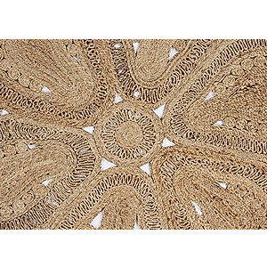 LR Resources Jute LR12029-NAT40RD Natural Round X 4 ft Indoor Area Rug, 4' x 4'