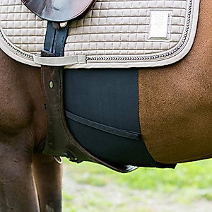 HORZE Elastic Protective Belly Band Easy-On Hook and Loop Fasteners Anti-Rub and Anti-Chafe Belly Guard for Horses Includes Saddle Snap Attachments - Pony