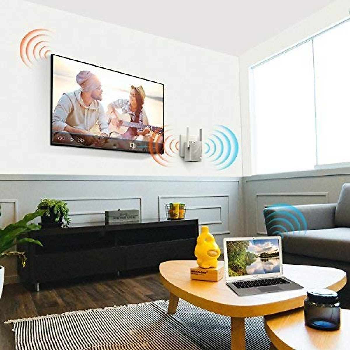 Tenda A15 WiFi Extender AC750 Covers Up to 1200 Sq.ft and 20 Devices Up to 750Mbps Dual Band WiFi Range Extender Certified for AC750