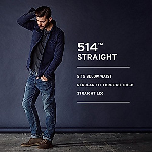 Levi's Men's 514 Straight Fit Jeans, Chinchilla-Soft Washed Twill, 34W x 32L