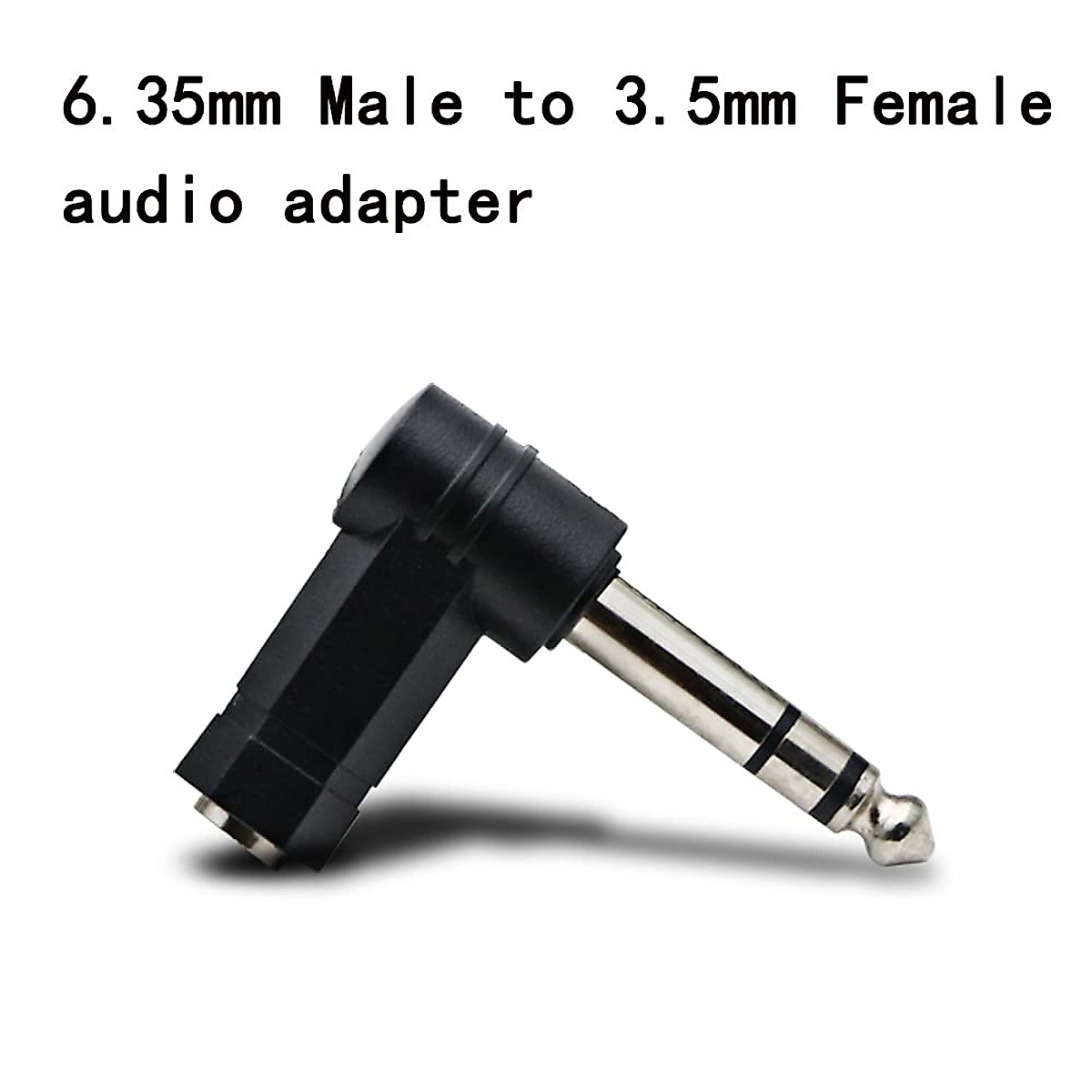 rgzhihuifz 3.5mm 1/8" Stereo Female to 6.35mm 1/4" Male 90° Angle Audio Adapter 2-Pack