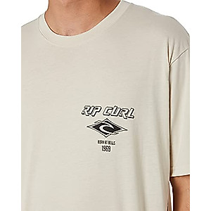 Rip Curl Icons Tee, Logo Graphic Cotton Jersey T-Shirt for Men, Bone, XX-Large