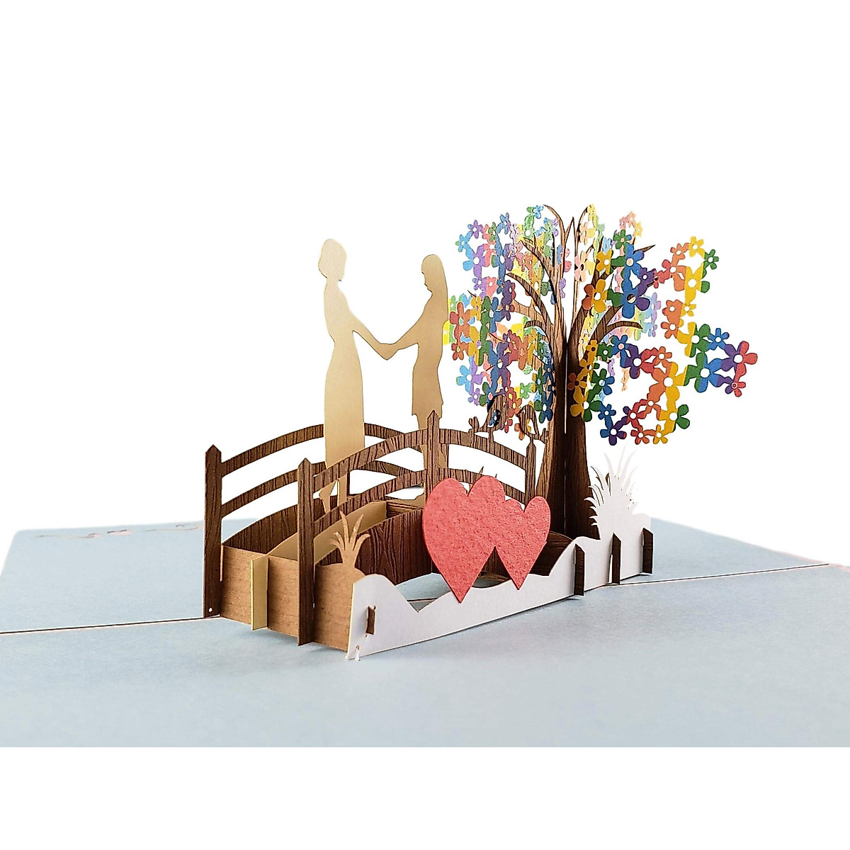 iGifts And Cards Awesome Lesbian Couple True Love 3D Pop Up Greeting Card - Wedding, Marriage, Engagement, Anniversary, Half-Fold, Pride, Lovers, Women, Brides, Wives, LGBT, Romantic, Rainbow