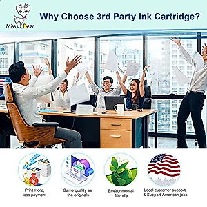 Miss Deer 902XL Black Compatible Ink Cartridge(Upgrade Chip)Replacement for HP 902 XL 902XL Ink Cartridge,Work for HP OfficeJet Pro 6950 6951 6954 6958 6962 6960 6961 6968 6970 6975 6978 6979(2 Black)