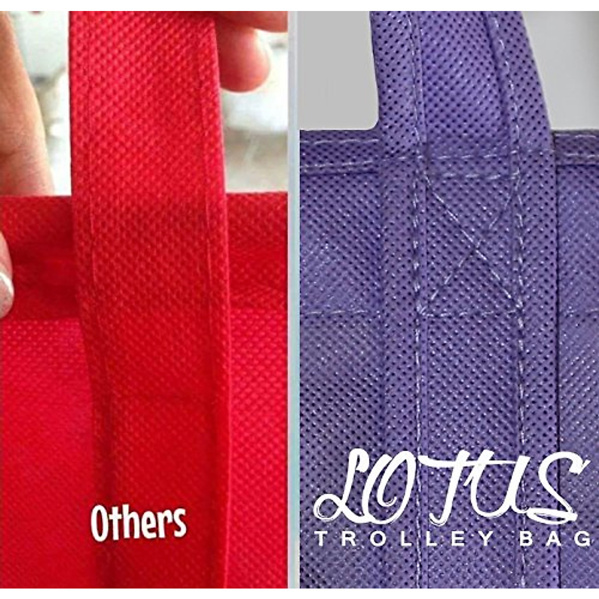 Lotus Trolley Bag -Lrg Club Cart Version-w/LRG COOLER Bag & Egg/Wine holder! Reusable Grocery Cart Bags sized for COSTCO, SAMS, ALDI, HEB & BJ. Eco-friendly 3-Bag Grocery totes